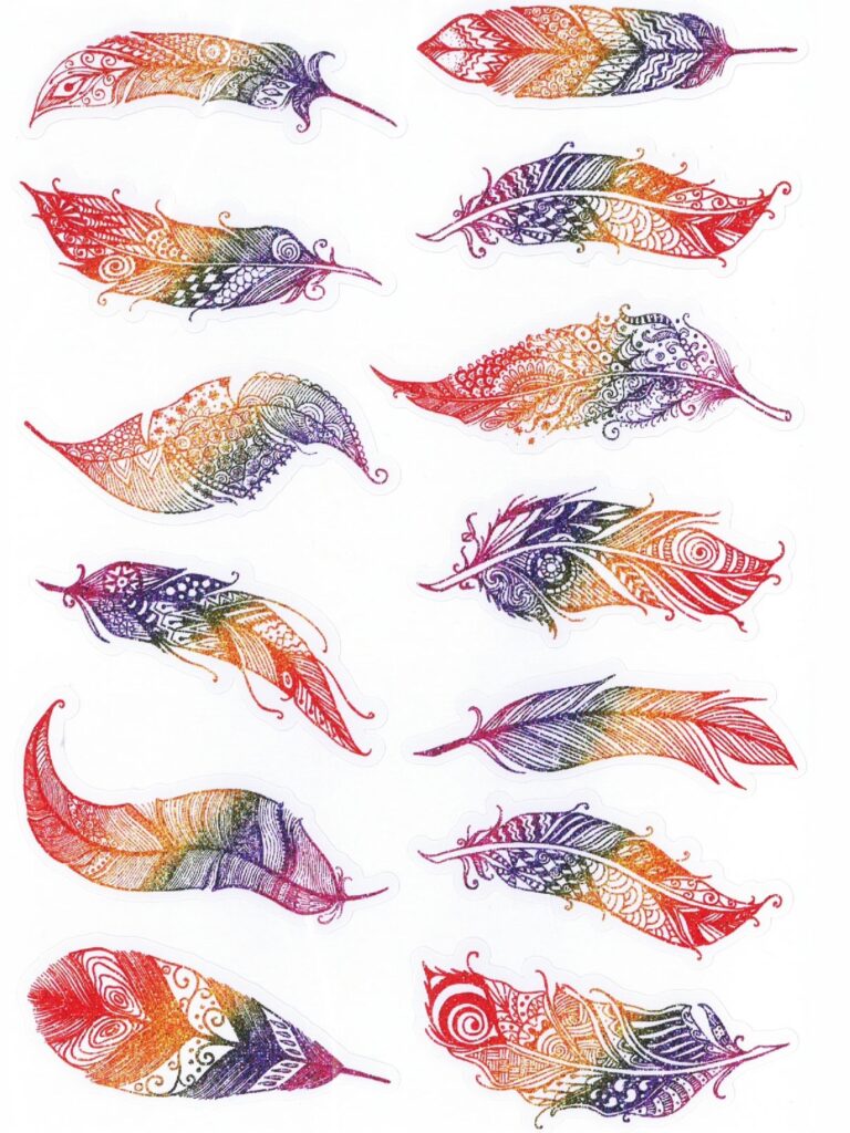 Multi-Coloured Feather Stickers - Imagine That